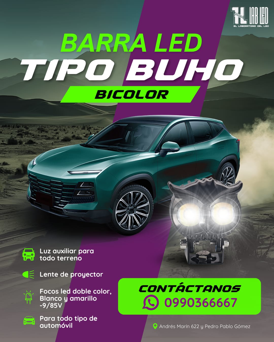 Barra Led tipo Buho - Click and go Online Store